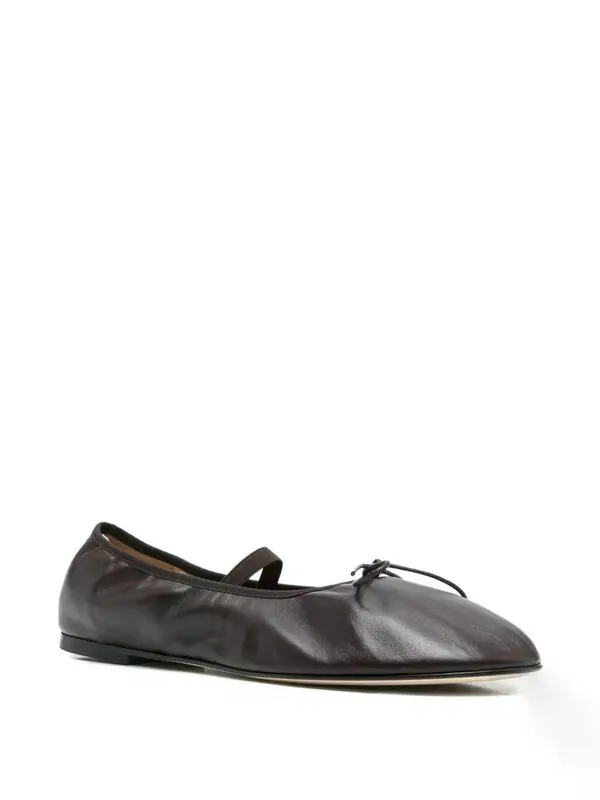 Dear Frances Balla Bow Leather Ballet Flats