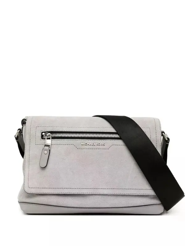 Michael Kors Small Hudson Suede Messenger Bag - Grey