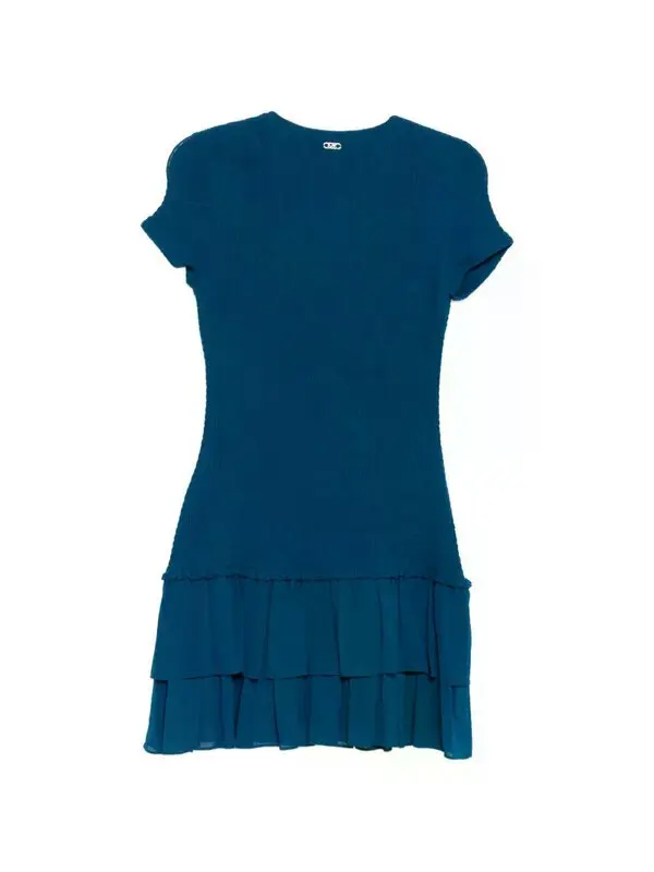 Michael Kors Smocked Georgette Ruffle Mini Dress