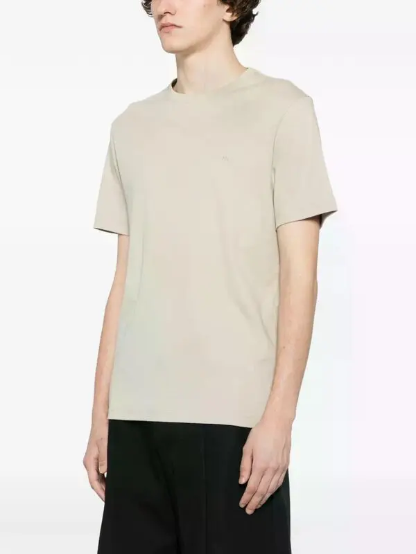 Michael Kors Logo-embroidered Cotton T-shirt - Neutrals