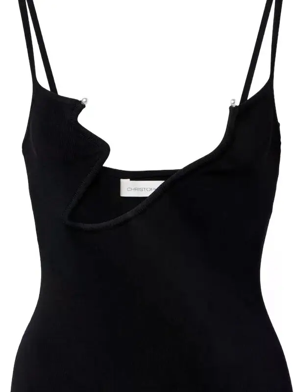 Christopher Esber Odessa Arced Knitted Bodysuit - Black