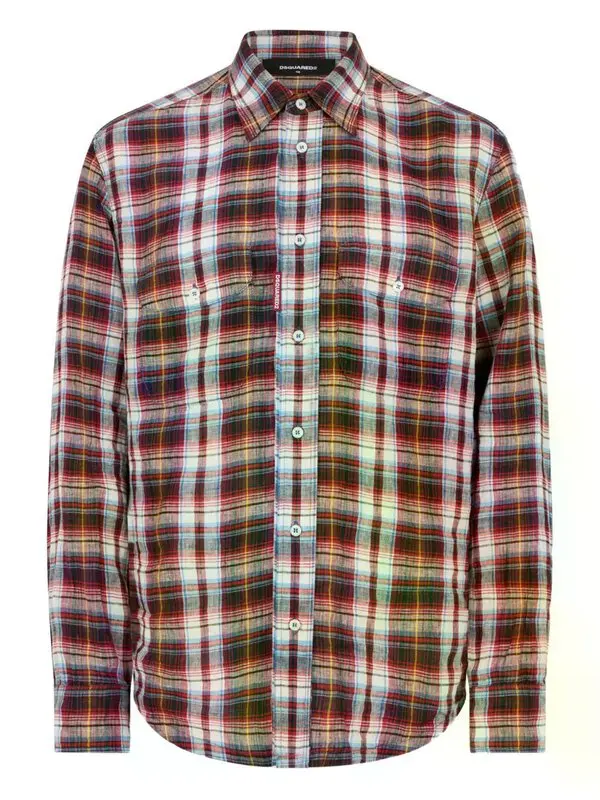 Dsquared2 Plaid-pattern Long-sleeve Shirt - Red
