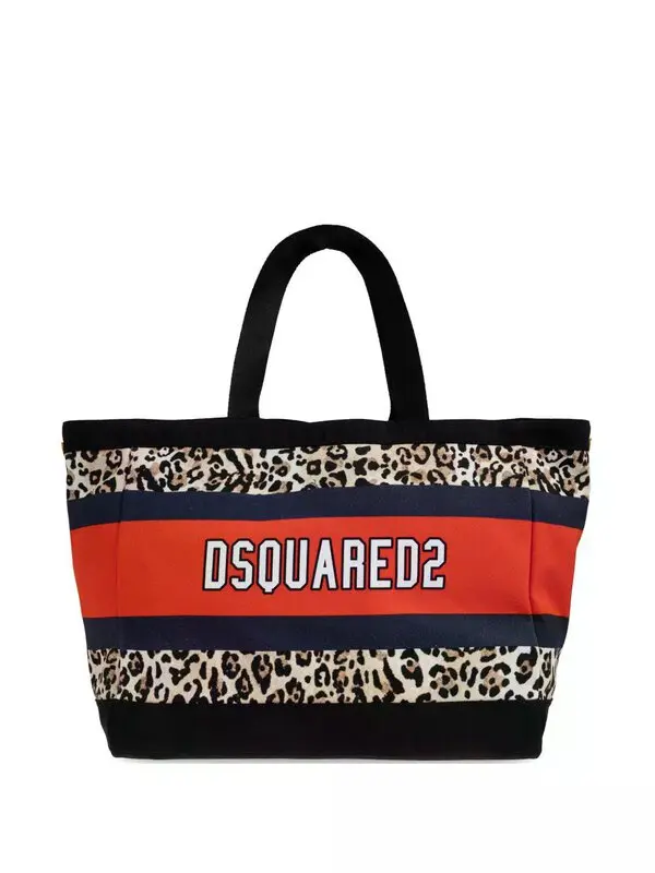 Dsquared2 Leopard-print Striped Tote Bag