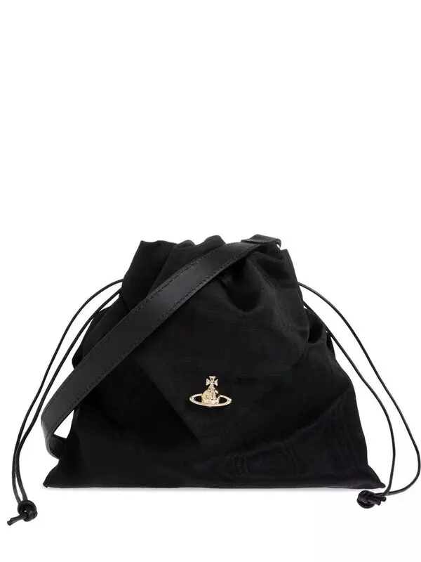 VIVIENNE WESTWOOD Orb Drawstring Shoulder Bag - Black