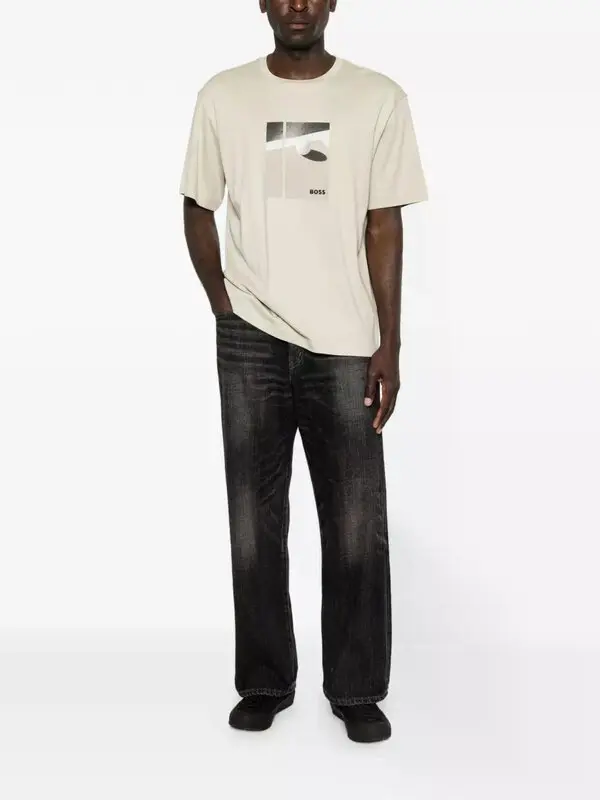 BOSS Tennis-artwork T-shirt In Pima Cotton