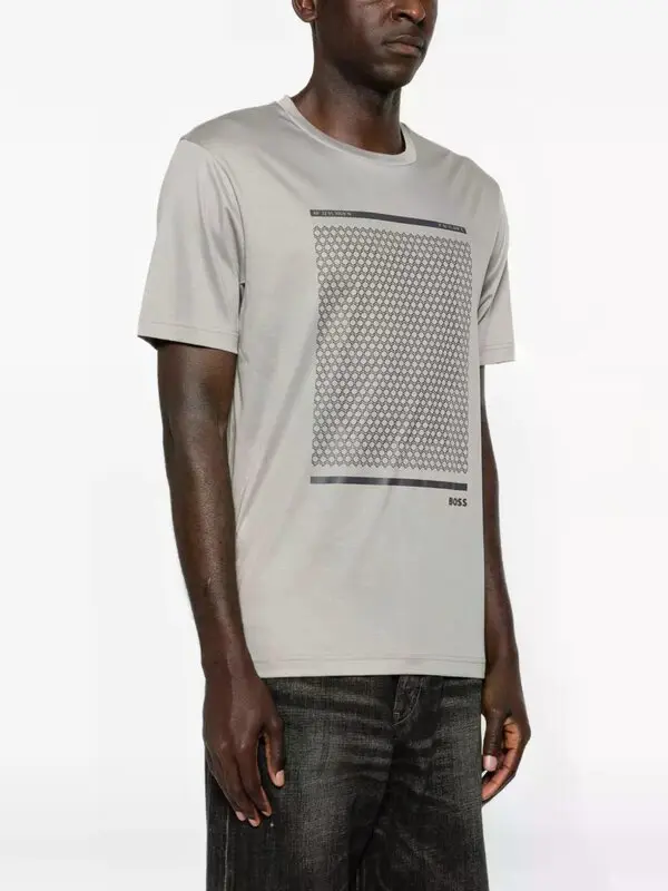 BOSS Geometric-print T-shirt - Grey