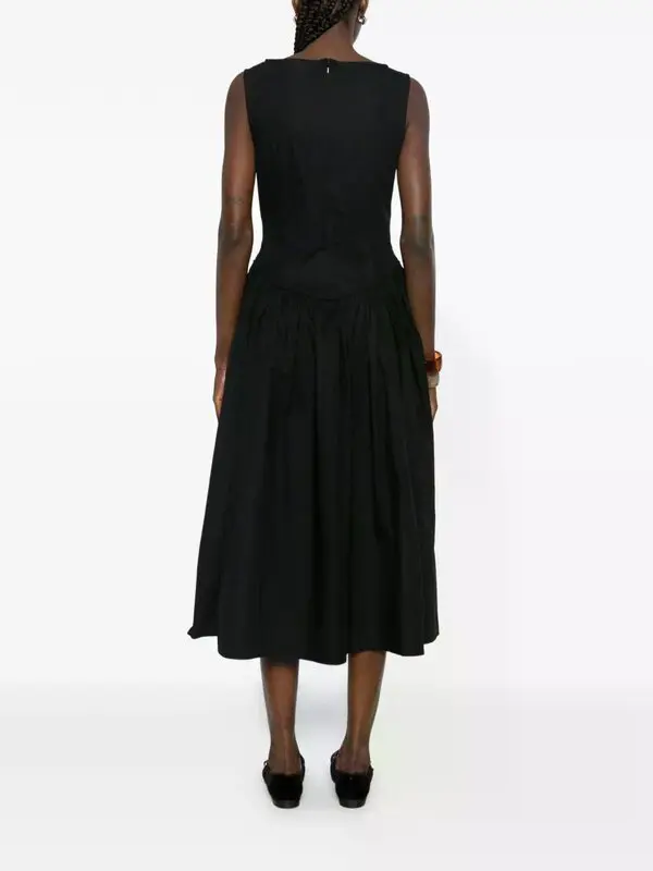 Stine Goya Floral-embroidered Midi Dress - Black