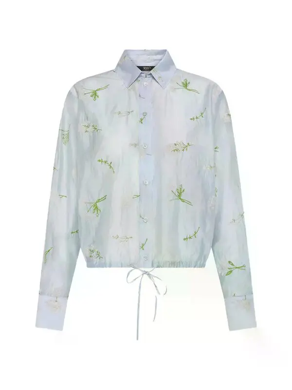 Seventy Embroidered Long-sleeve Shirt - Blue