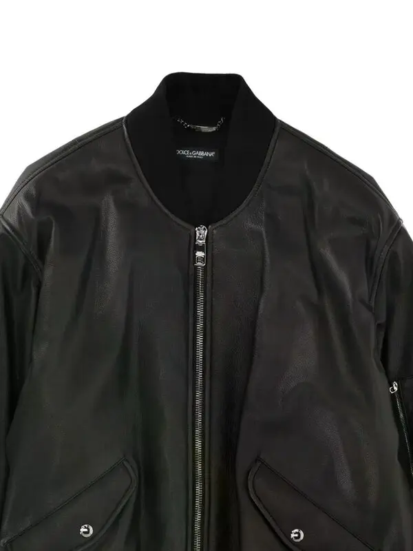 Dolce & Gabbana Leather Zip-up Jacket
