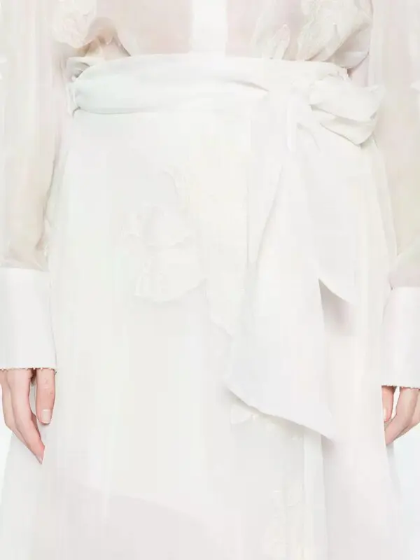 FORTE_FORTE Floral Tie Detail Skirt - Neutrals