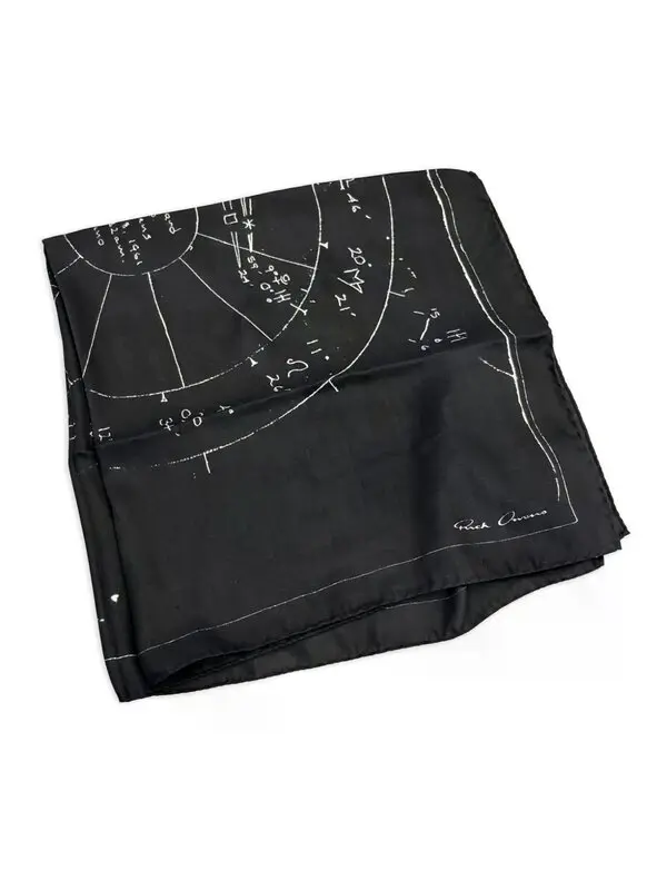 Rick Owens Printed Astro Scarf - Black