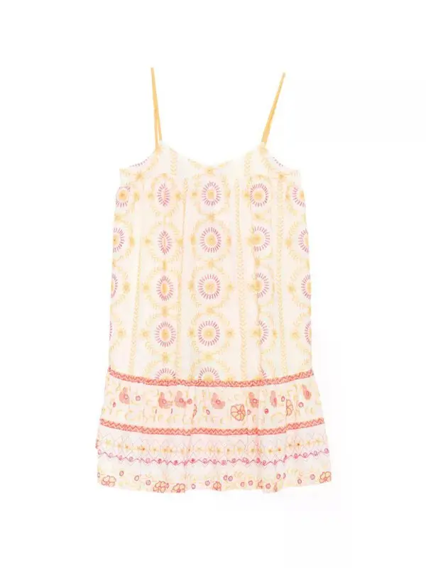 TWINSET Floral-embroidered Mini Dress - Neutrals