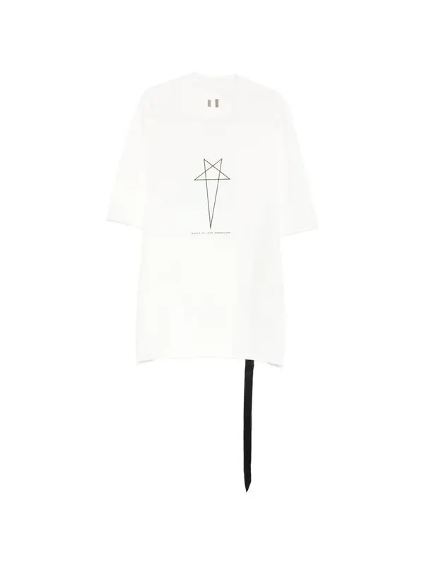 Rick Owens Star-graphic Ribbon T-shirt - White