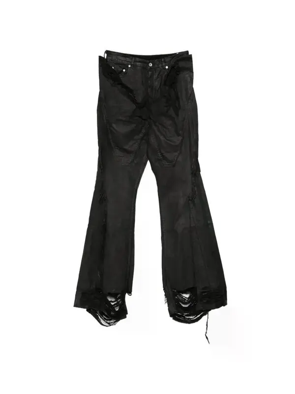Rick Owens Frayed Denim Jeans - Black