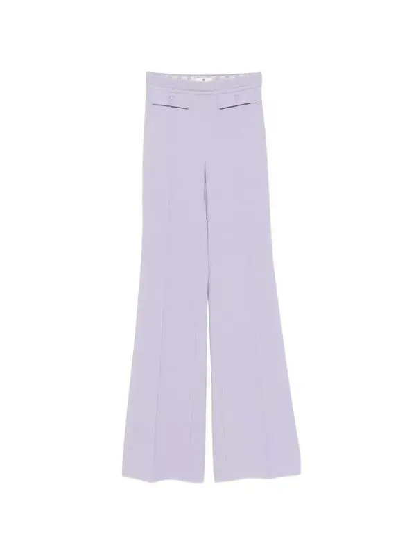Elisabetta Franchi Lilac Embroidered Pocket Trousers