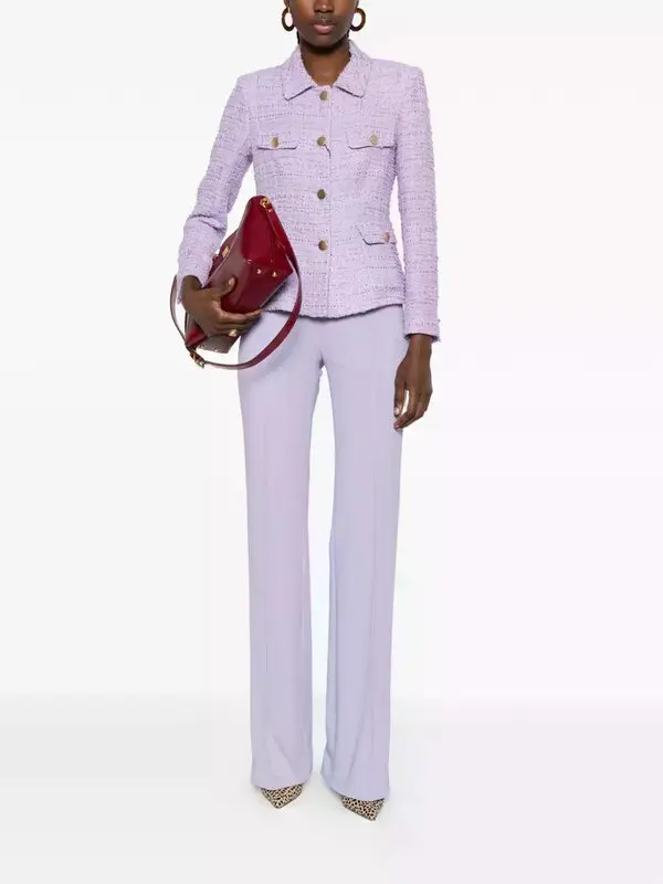 Elisabetta Franchi Lilac Embroidered Pocket Trousers