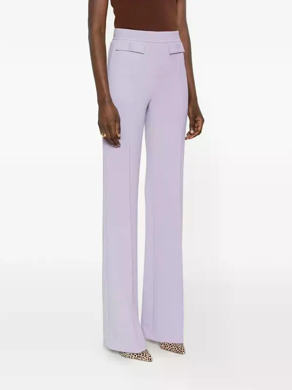 Elisabetta Franchi Lilac Embroidered Pocket Trousers