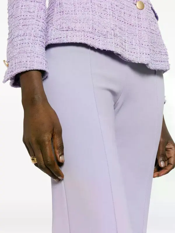 Elisabetta Franchi Lilac Embroidered Pocket Trousers