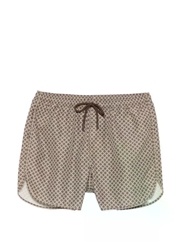 Peserico Patterned Swim Shorts - Brown