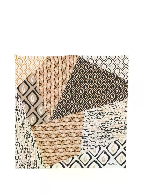 Max Mara Patchwork-print Scarf - Neutrals