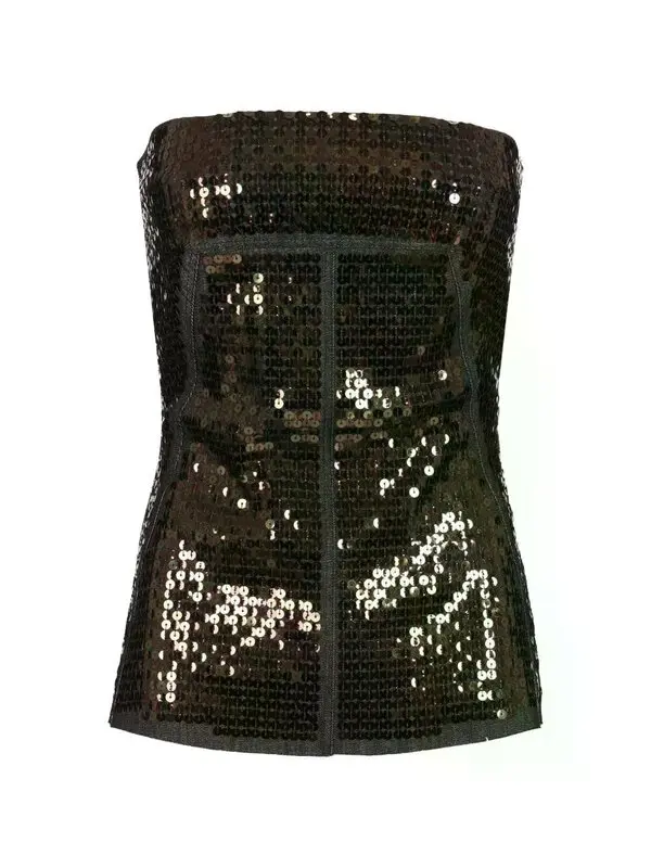Rick Owens Sequin-embellished Panelled Bustier - Brown