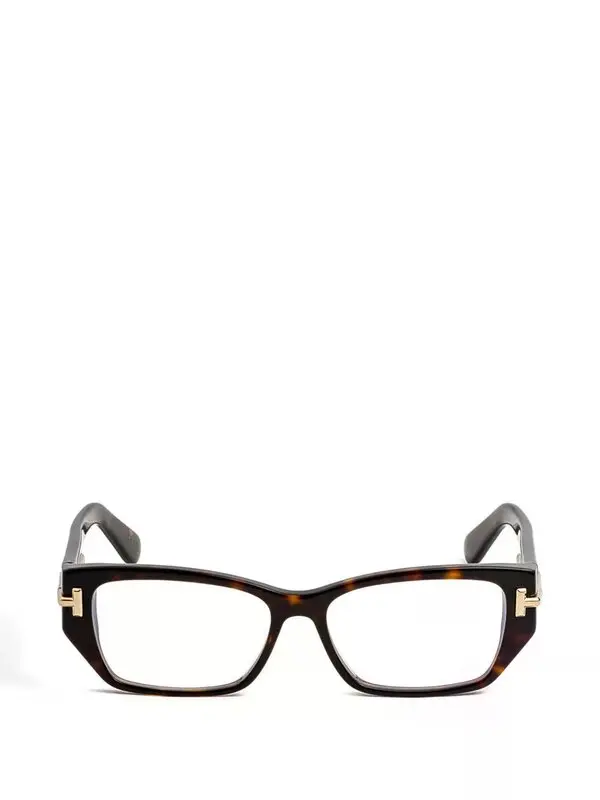 TOM FORD Geometric Frame Glasses - Brown