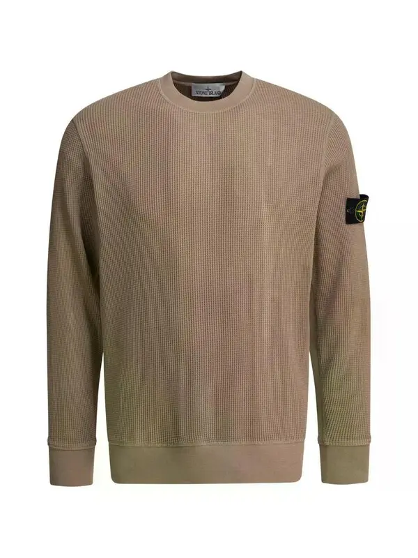 Stone Island Waffle-knit Logo-patch Sweatshirt