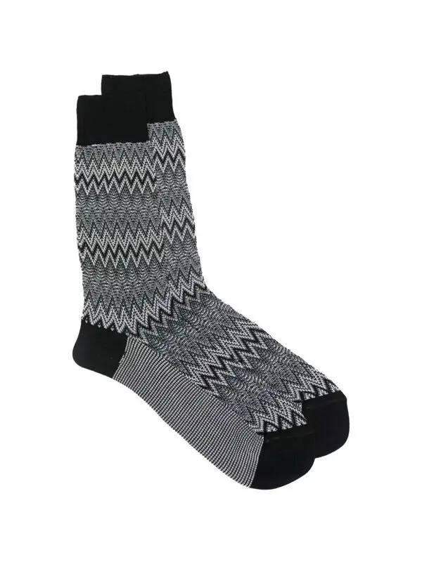 Missoni Zigzag-pattern Socks - Grey