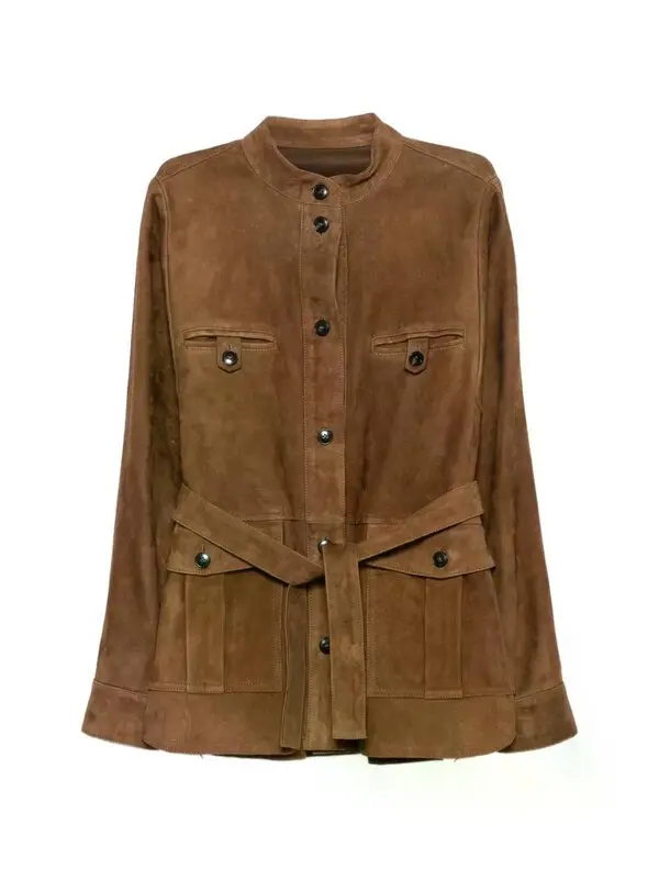 YVES SALOMON Belted Leather Jacket