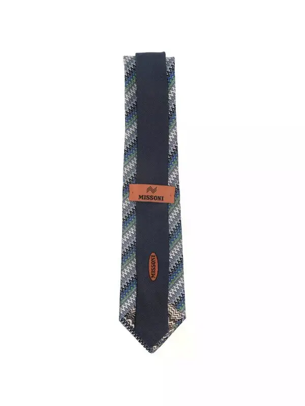 Missoni Zigzag-pattern Neck Tie - Blue