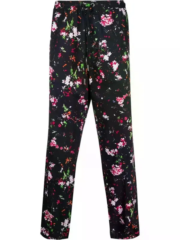 DIESEL® Floral-print Trousers - Black