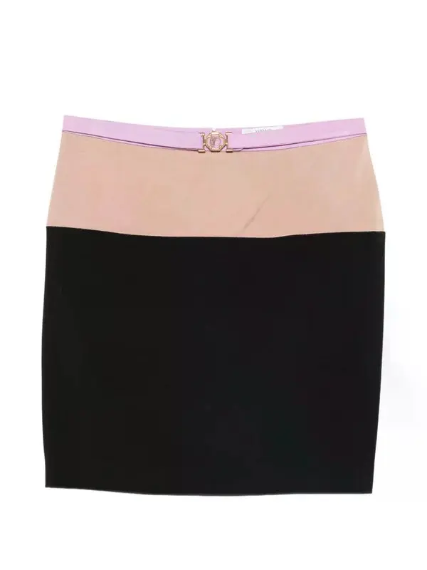 Versace 2000s Colour-block Mini Skirt - Black