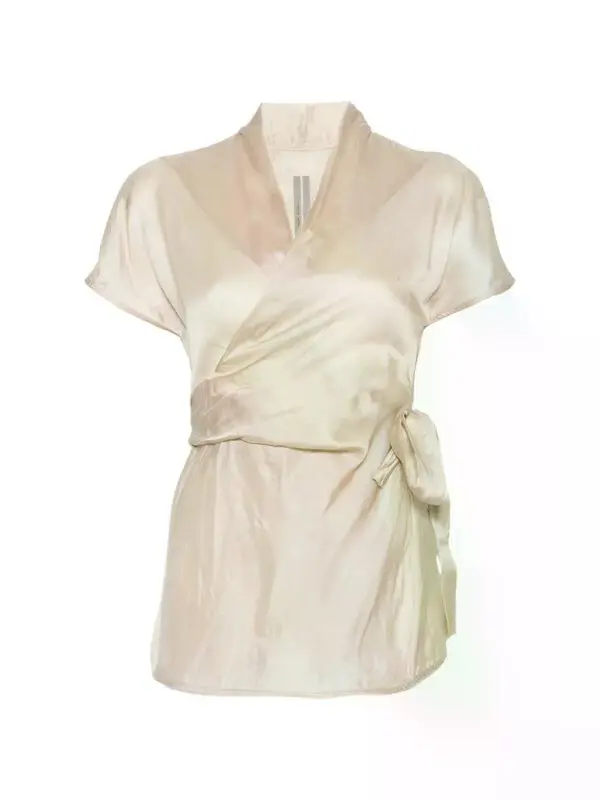 Rick Owens Tie-waist V-neck Blouse - Neutrals