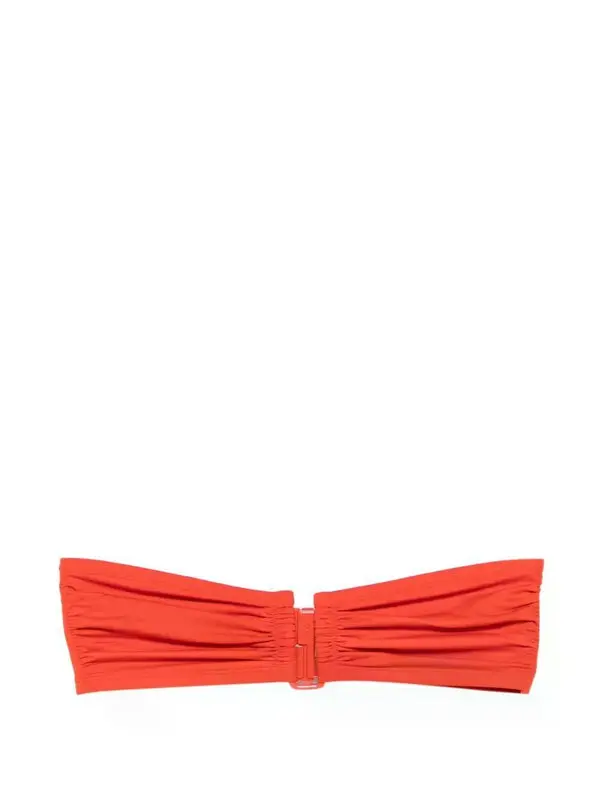 ERES Ruched Buckled Bandeau Bikini Top - Orange