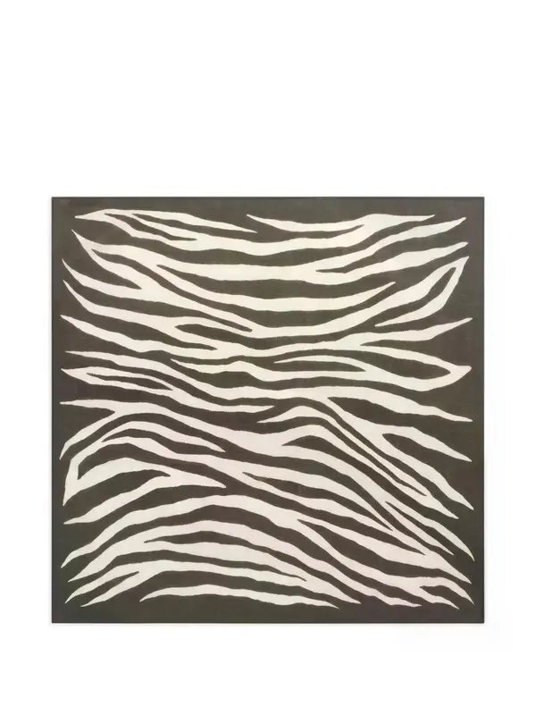 Eric Bompard Zebra-print Square Scarf - Black