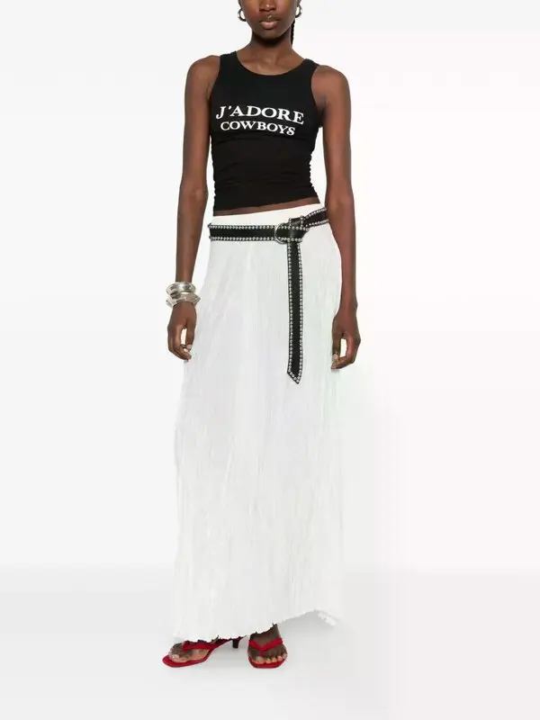 P.a.r.o.s.h Elasticated-waistband Maxi Skirt - White