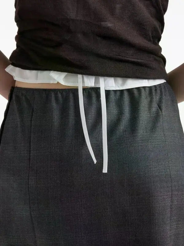 Prada Checked Wool Midi-skirt