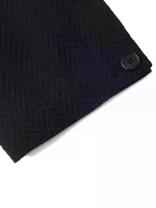 Shanghai Tang Button Herringbone Jacket - Blue