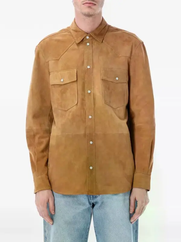 SWORD 6644 Pocket Leather Overshirt