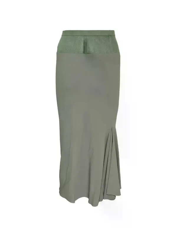 Rick Owens Midi Skirt With Ribbed Waist - Grey