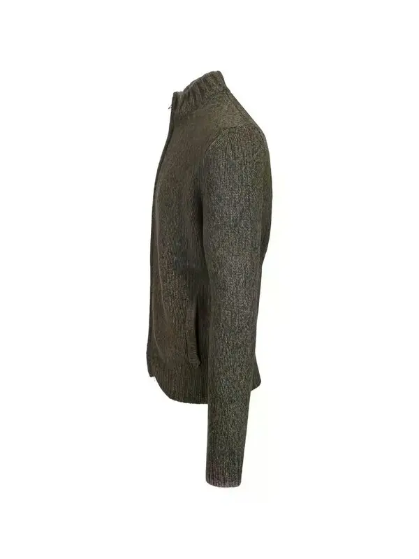 Fedeli Zip-up Ribbed Knit Cardigan