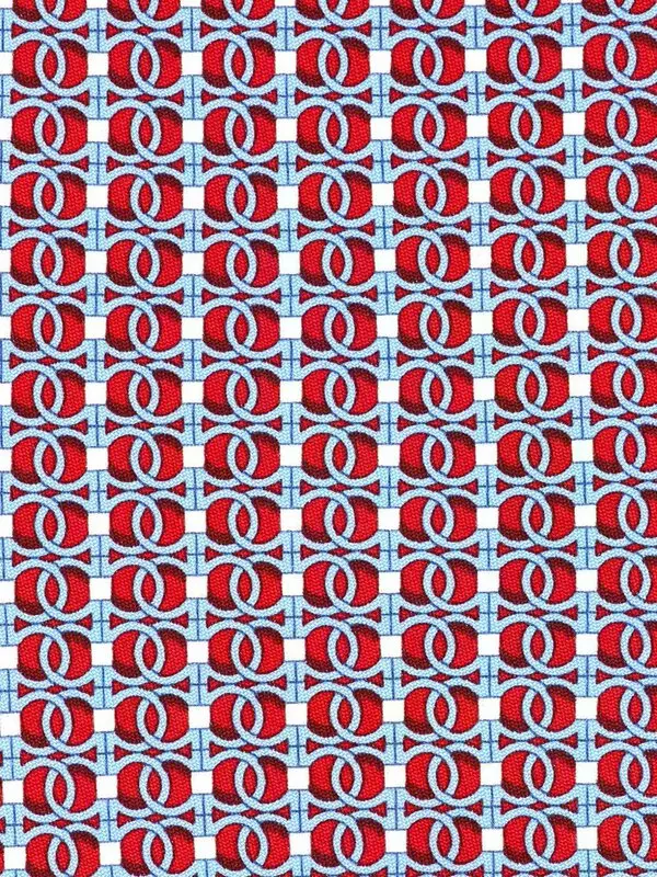 FERRAGAMO Gancini Chain Print Silk Tie - Red