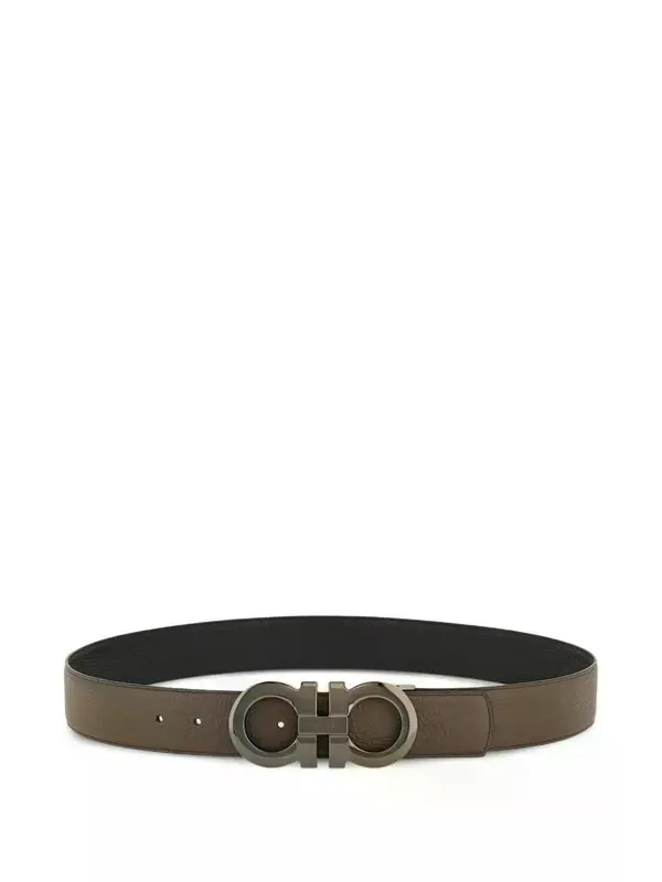 FERRAGAMO Reversible And Adjustable Gancini Belt - Brown