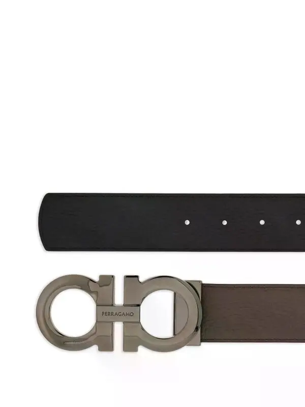 FERRAGAMO Gancini Reversible And Adjustable Belt - Brown