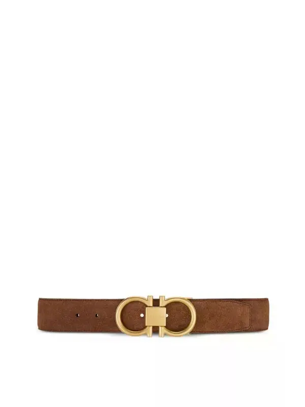 FERRAGAMO Adjustable Gancini Suede Belt