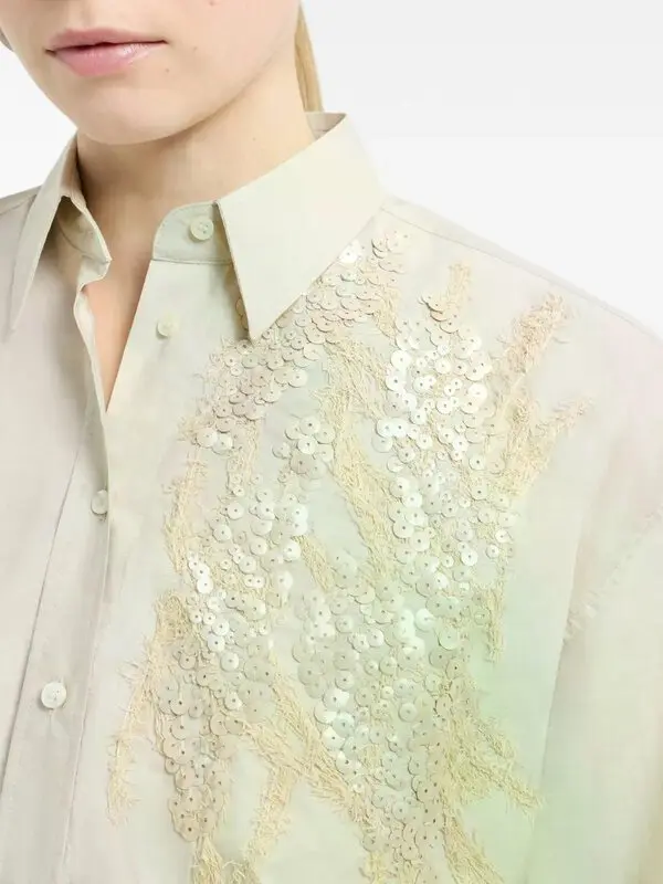 Brunello Cucinelli Techno Cotton Poplin Shirt With Embroidery - White