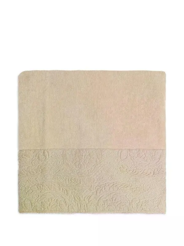Versace Textured Logo Towel - Neutrals
