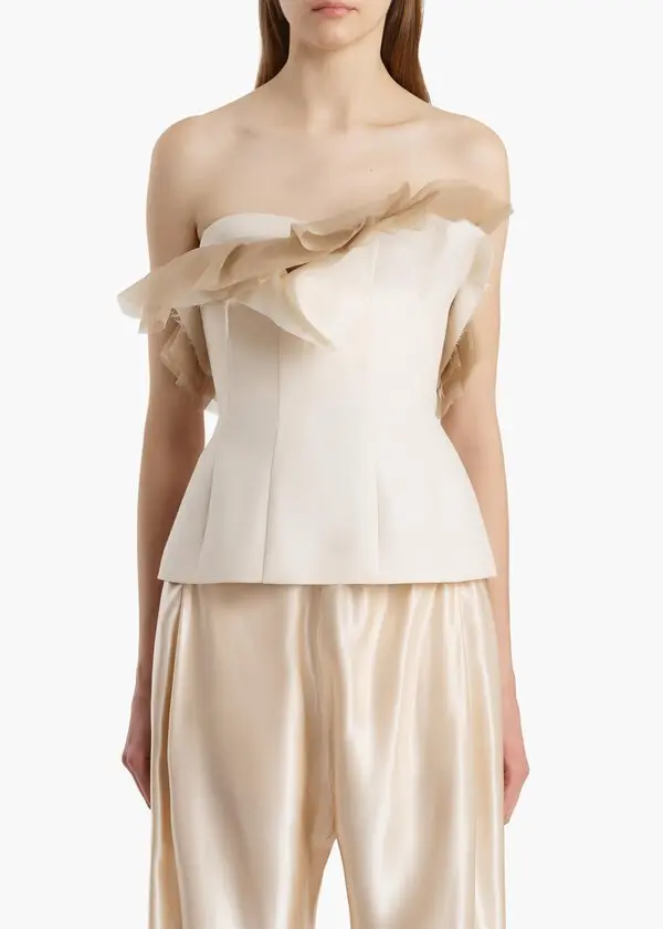 Khaite Sal Bustier Top - Cream
