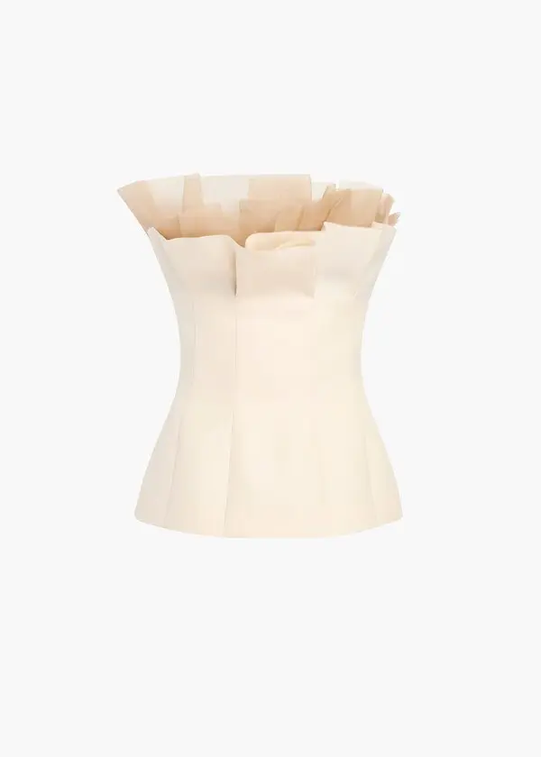 Khaite Sal Bustier Top - Cream