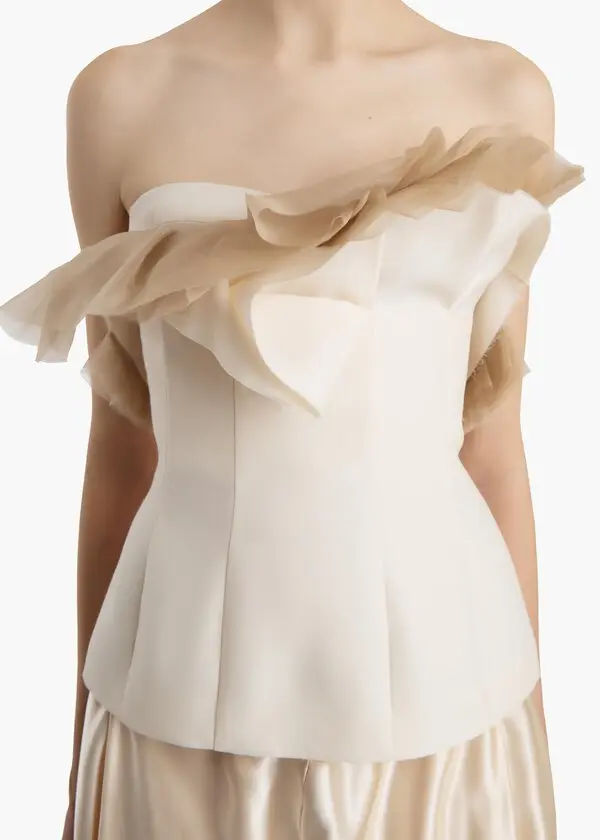 Khaite Sal Bustier Top - Cream
